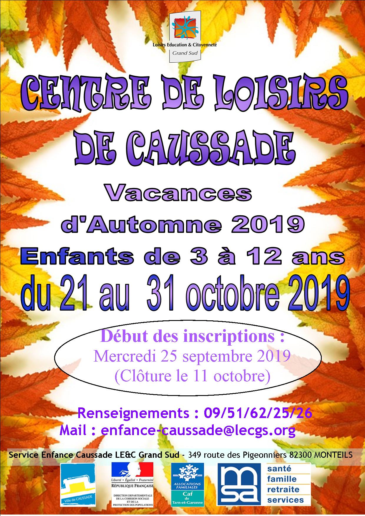 Vacances d'automne 2019 - Actualités Loisirs Education & Citoyenneté ...